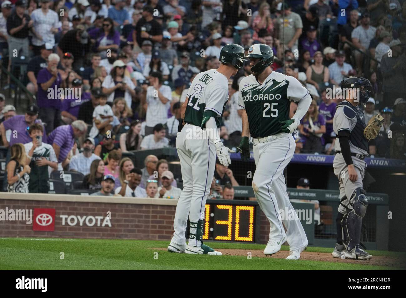 Denver CO, USA. 15th July, 2023. Colorado first baseman CJ Cron (25 ...