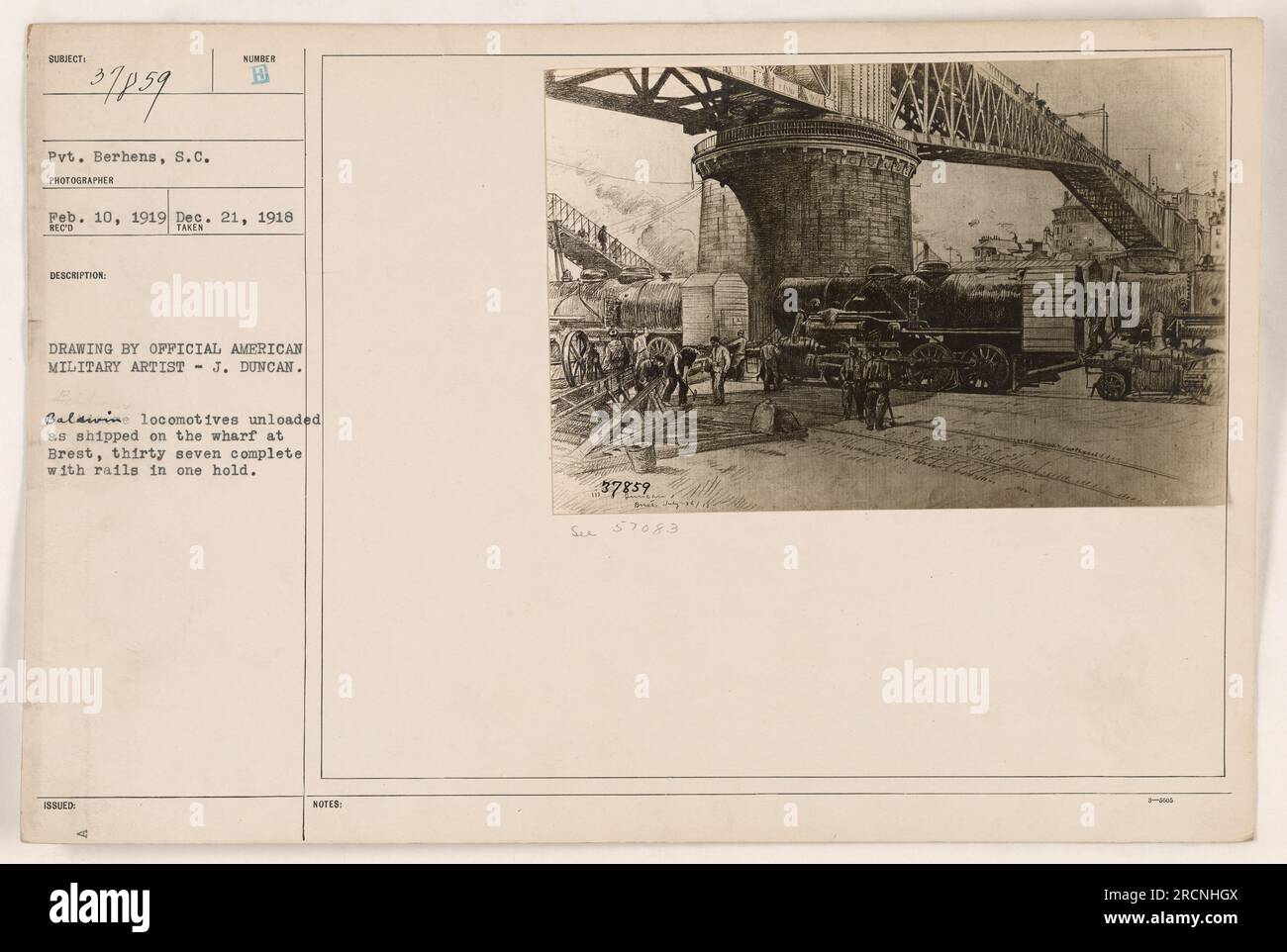 Image: Aerial view of a wharf at Brest, France during World War One ...