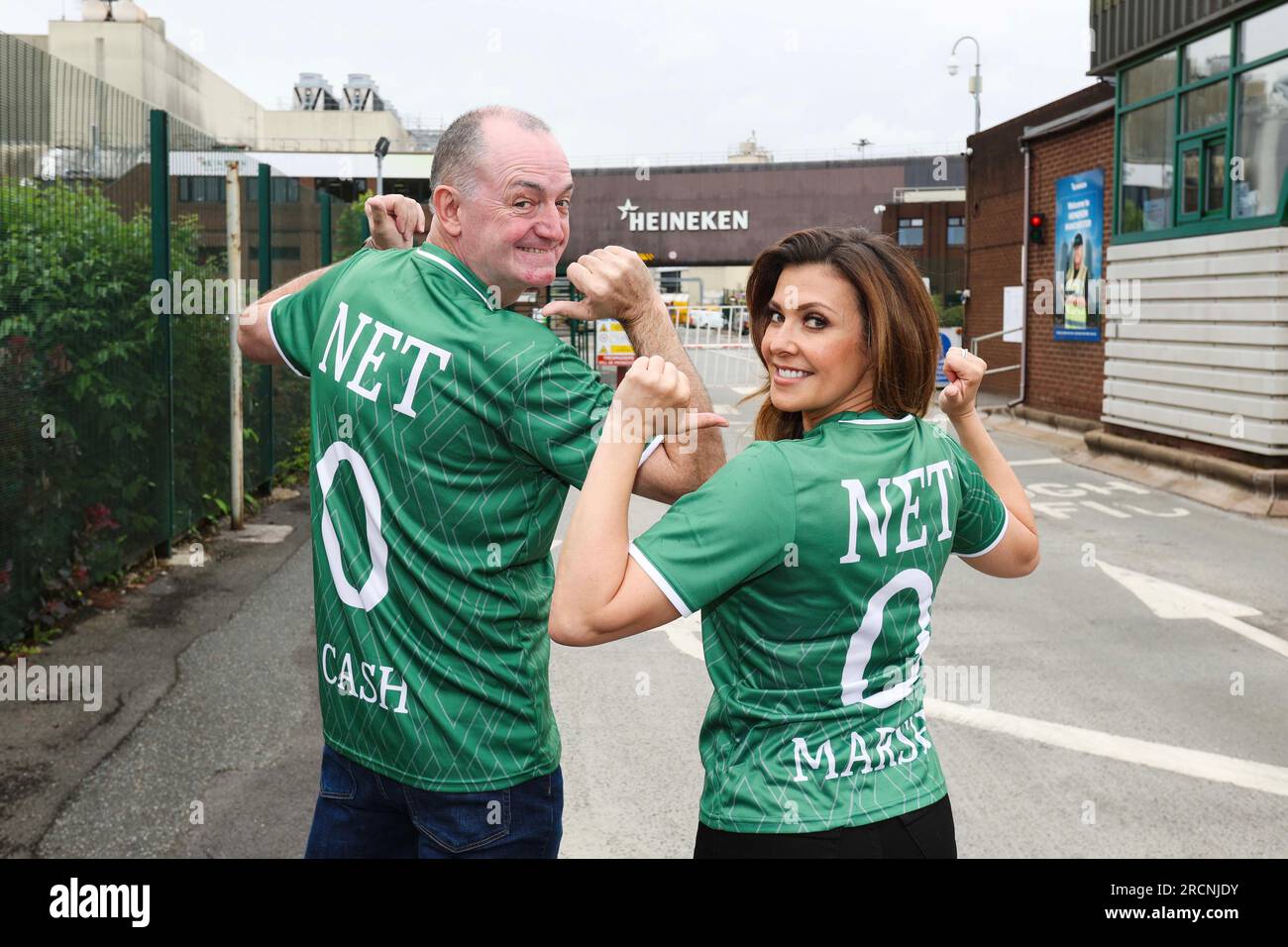 EDITORIAL USE ONLY Manchester United fan, Kym Marsh and Manchester City ...