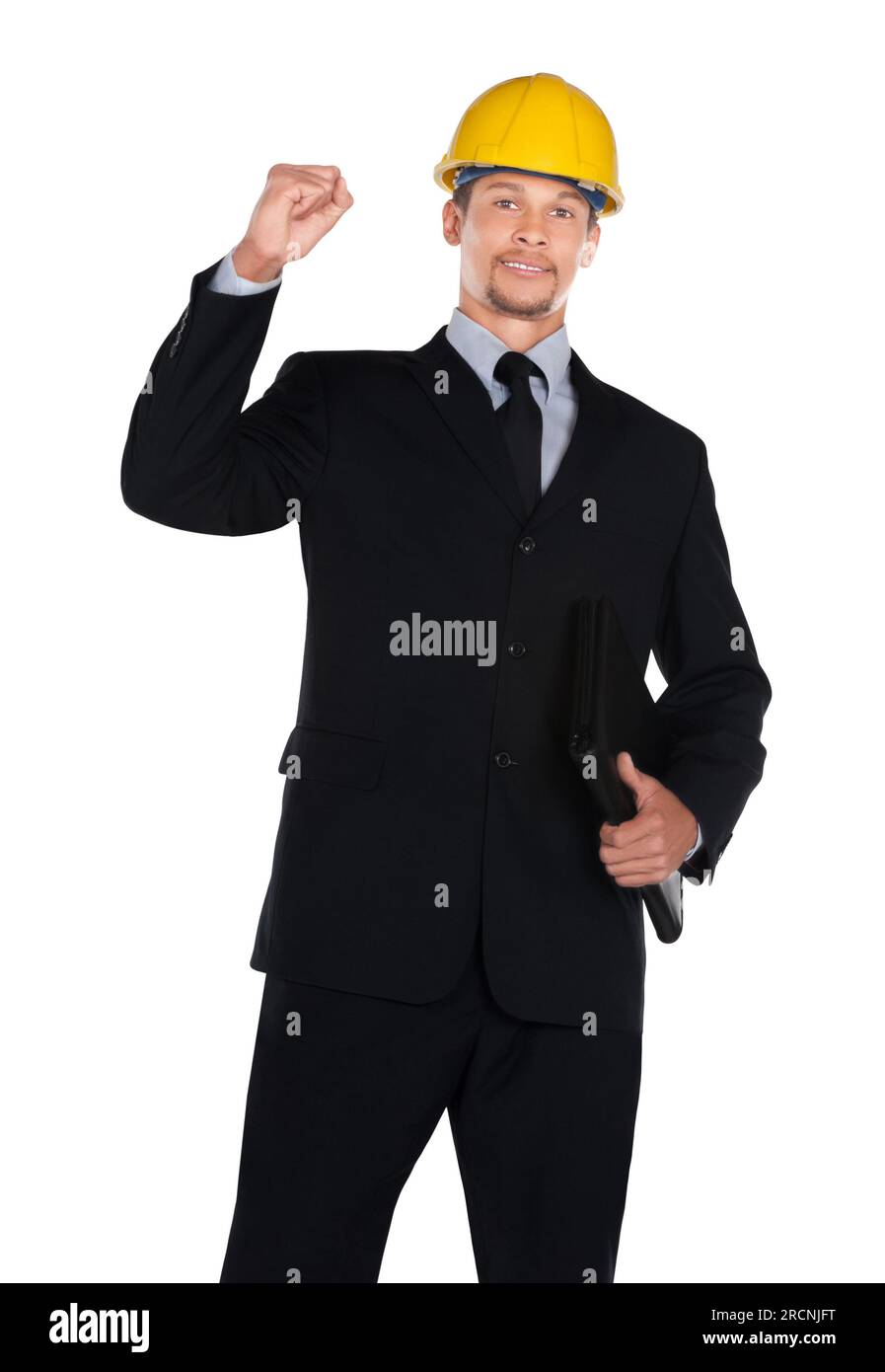 african businessman wearing a suit and hard hat civile engineer ...