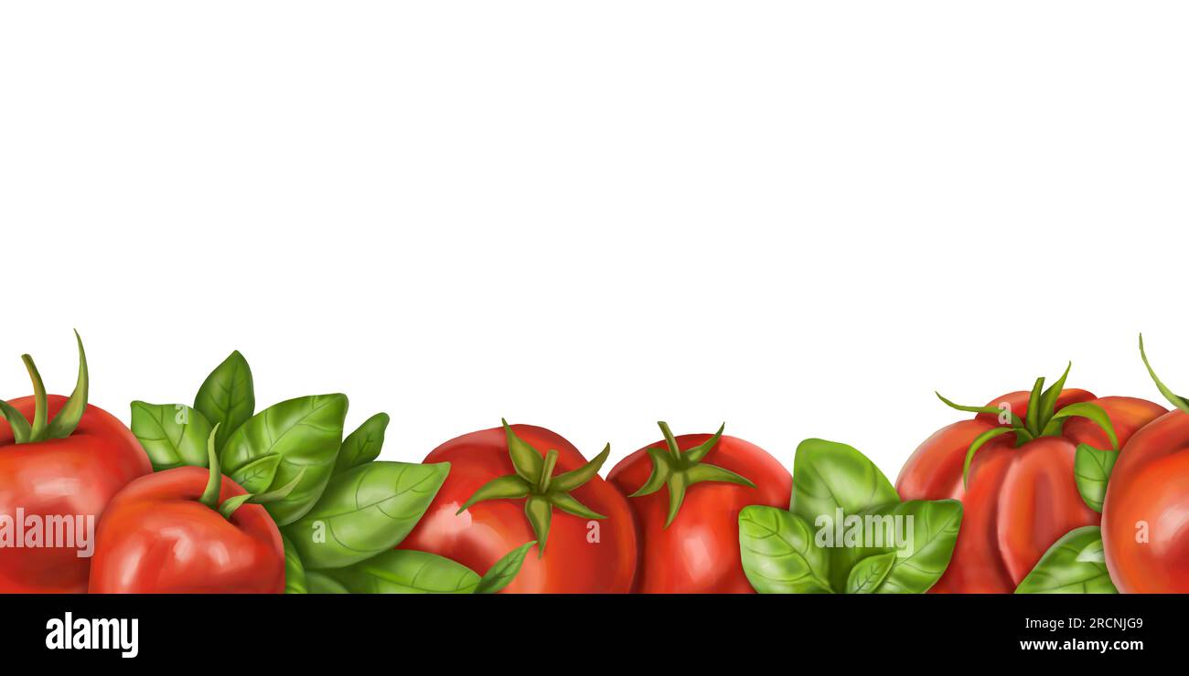 Vegetable border illustration hi-res stock photography and images - Alamy
