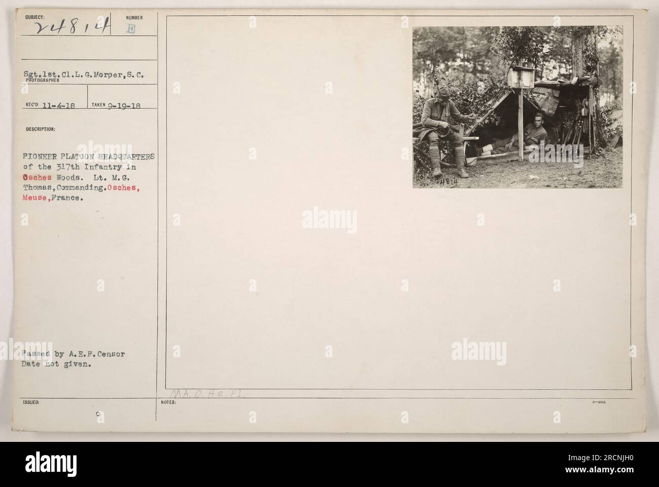 Sgt. 1st Class L. G. Morper of the Signal Corps is photographed in ...