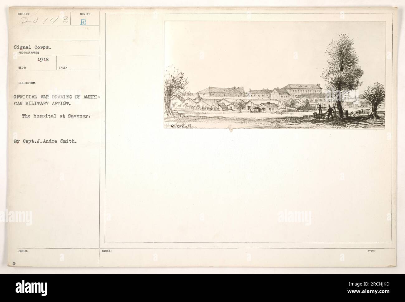 A black and white photograph showing the hospital at Savenay during ...