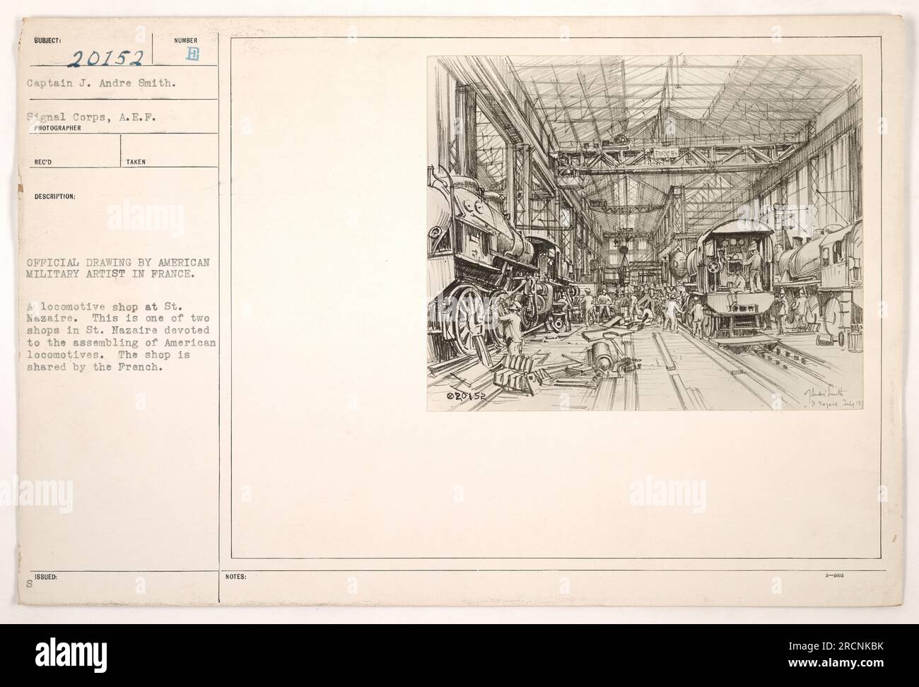 Captain J. Andre Smith of the Signal Corps, A.E.F., working in an ...