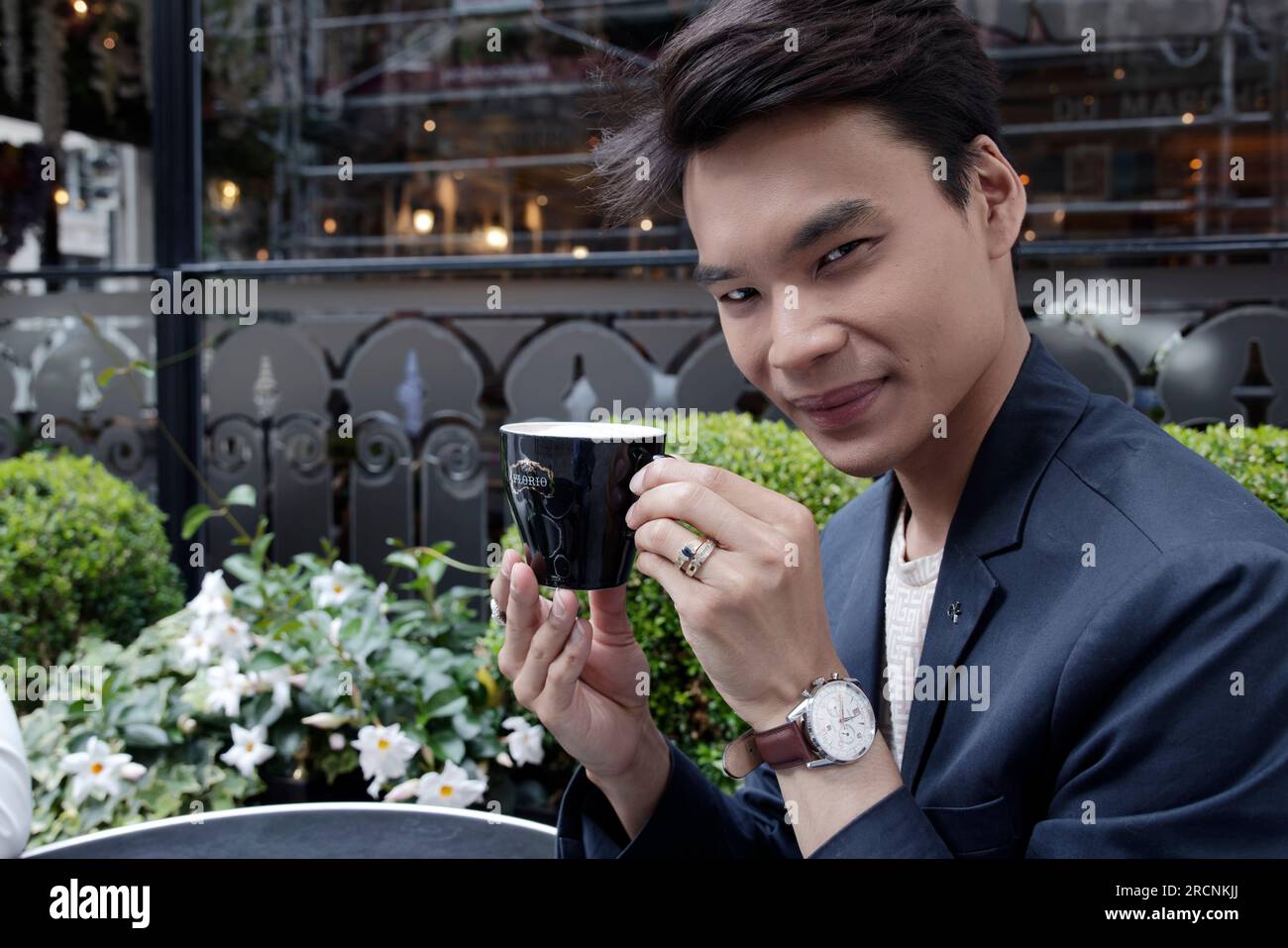 Paris, France. 15th July, 2023. Actor & model Jeremy Bellet poses ...