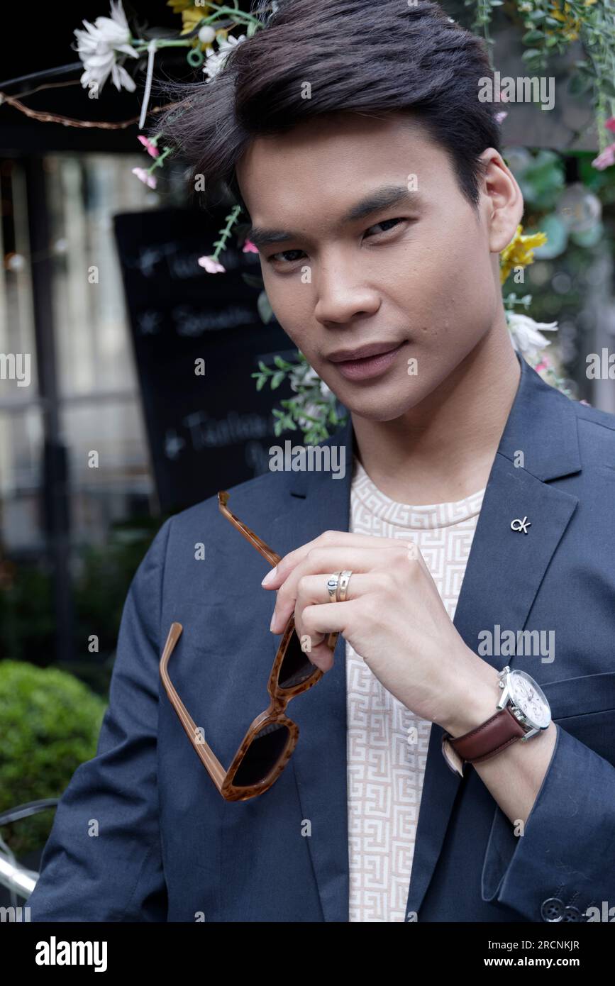 Paris, France. 15th July, 2023. Actor & model Jeremy Bellet poses ...
