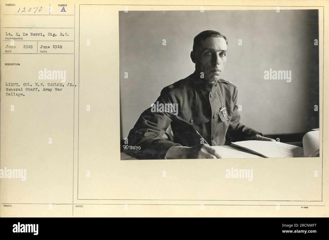 Lieutenant E. De Berri of the Signal Corps captured this photo in June ...