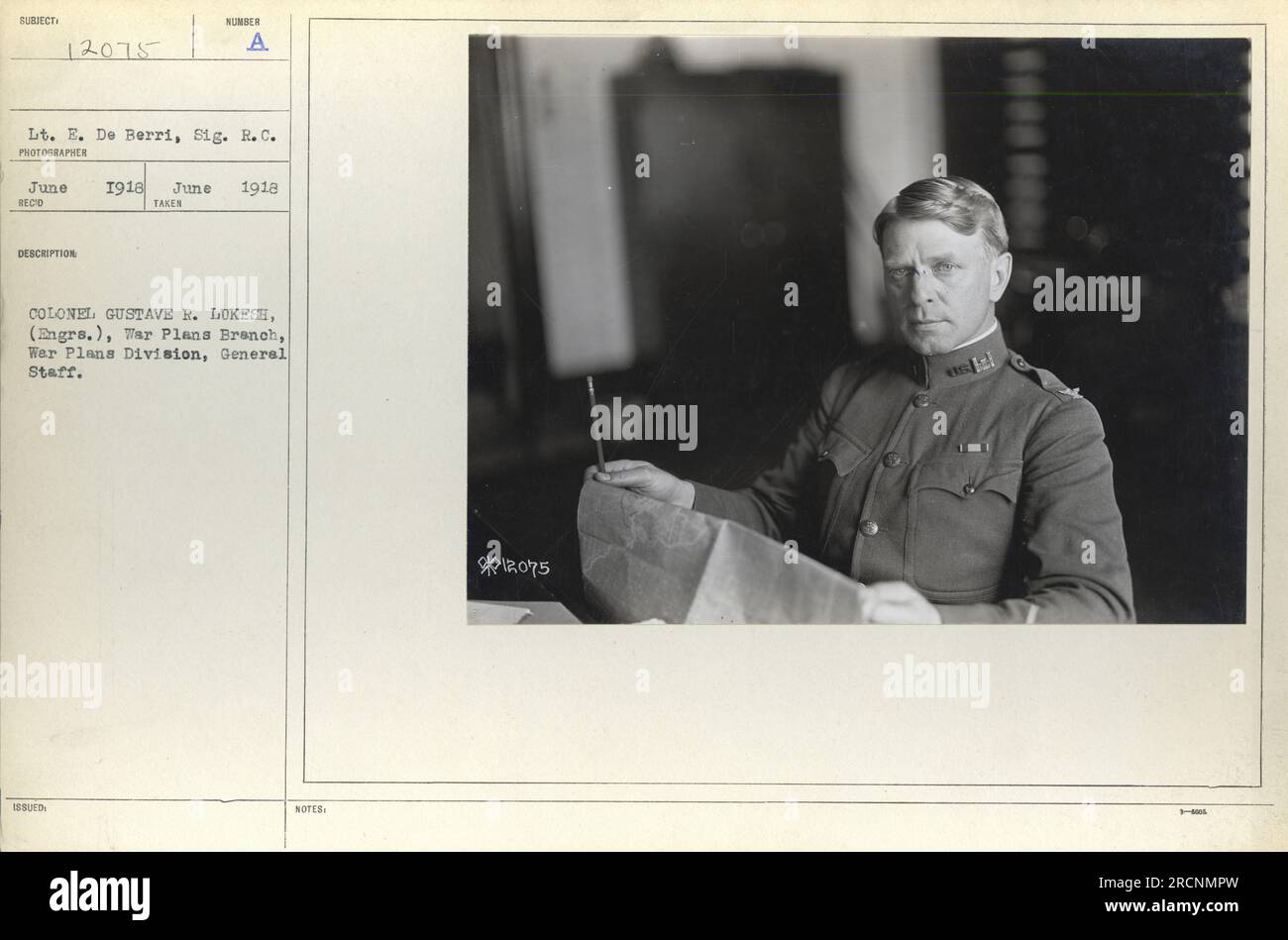 Colonel Gustave R. Lukesh of the War Plans Division, General Staff, is ...