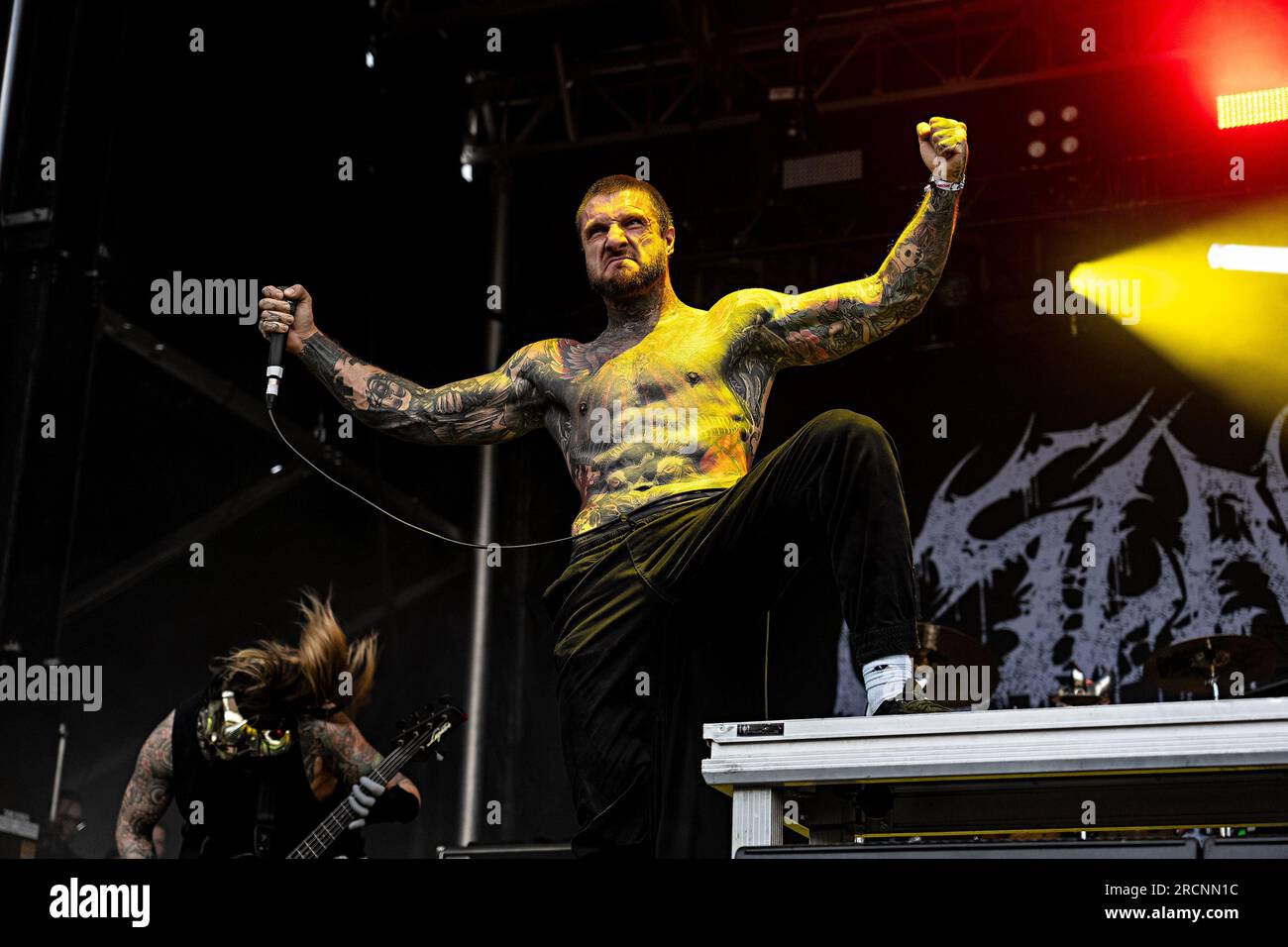 Aleksandr "Alex Terrible" Shikolai of Slaughter to Prevail performs at ...