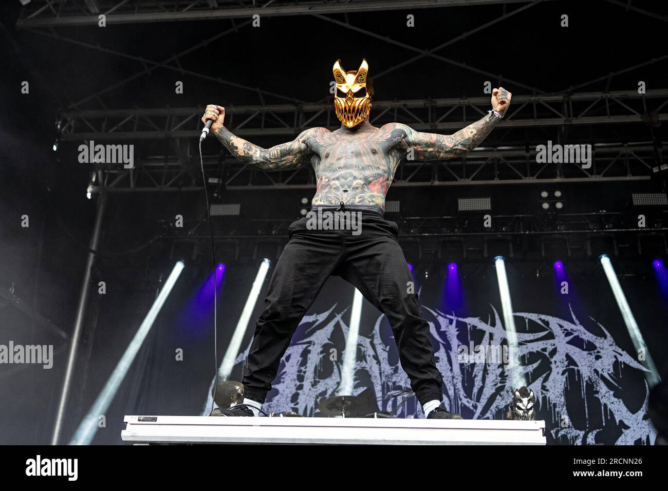 Aleksandr "Alex Terrible" Shikolai of Slaughter to Prevail performs at ...