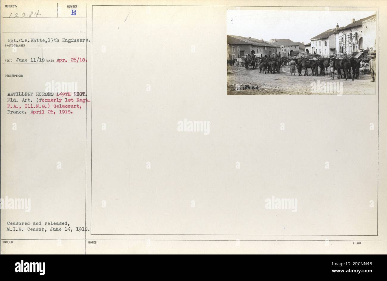 Sgt. C.H. White of the 17th Engineers captured this photograph on April ...