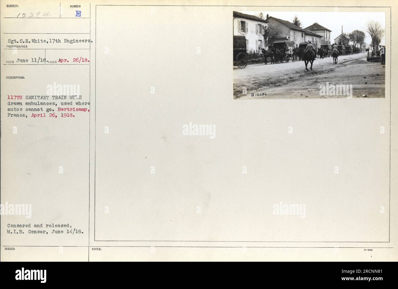 Sergeant C.H. White of the 17th Engineers is seen in this photo. The ...