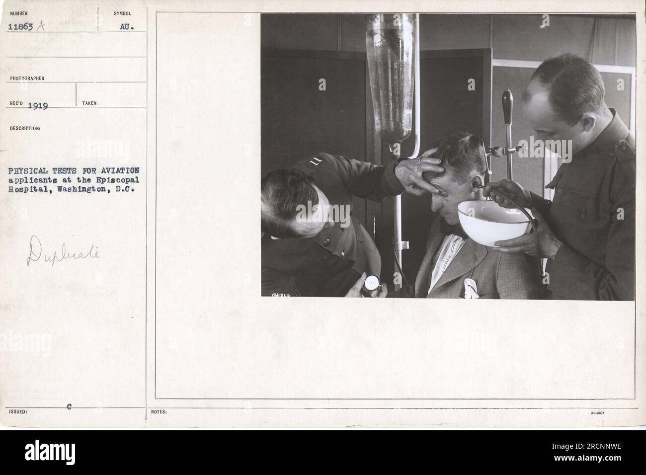 American military personnel undergoing physical tests for aviation ...
