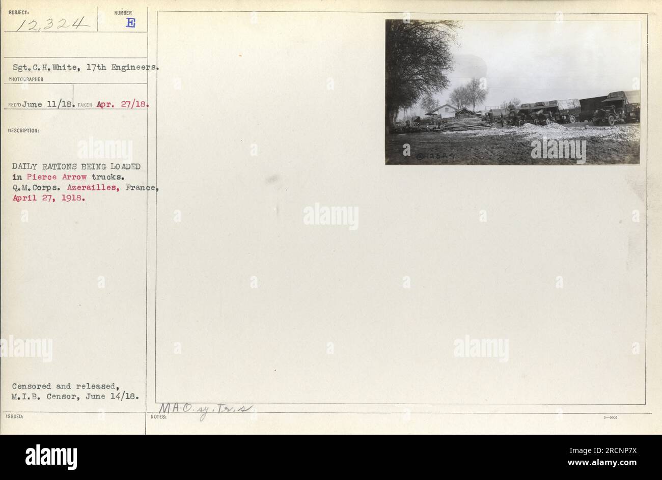 Sgt. C.H. White of the 17th Engineers is shown in this photograph ...