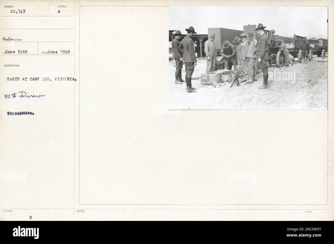 Soldiers from the 80th Division receiving their military insignia at ...