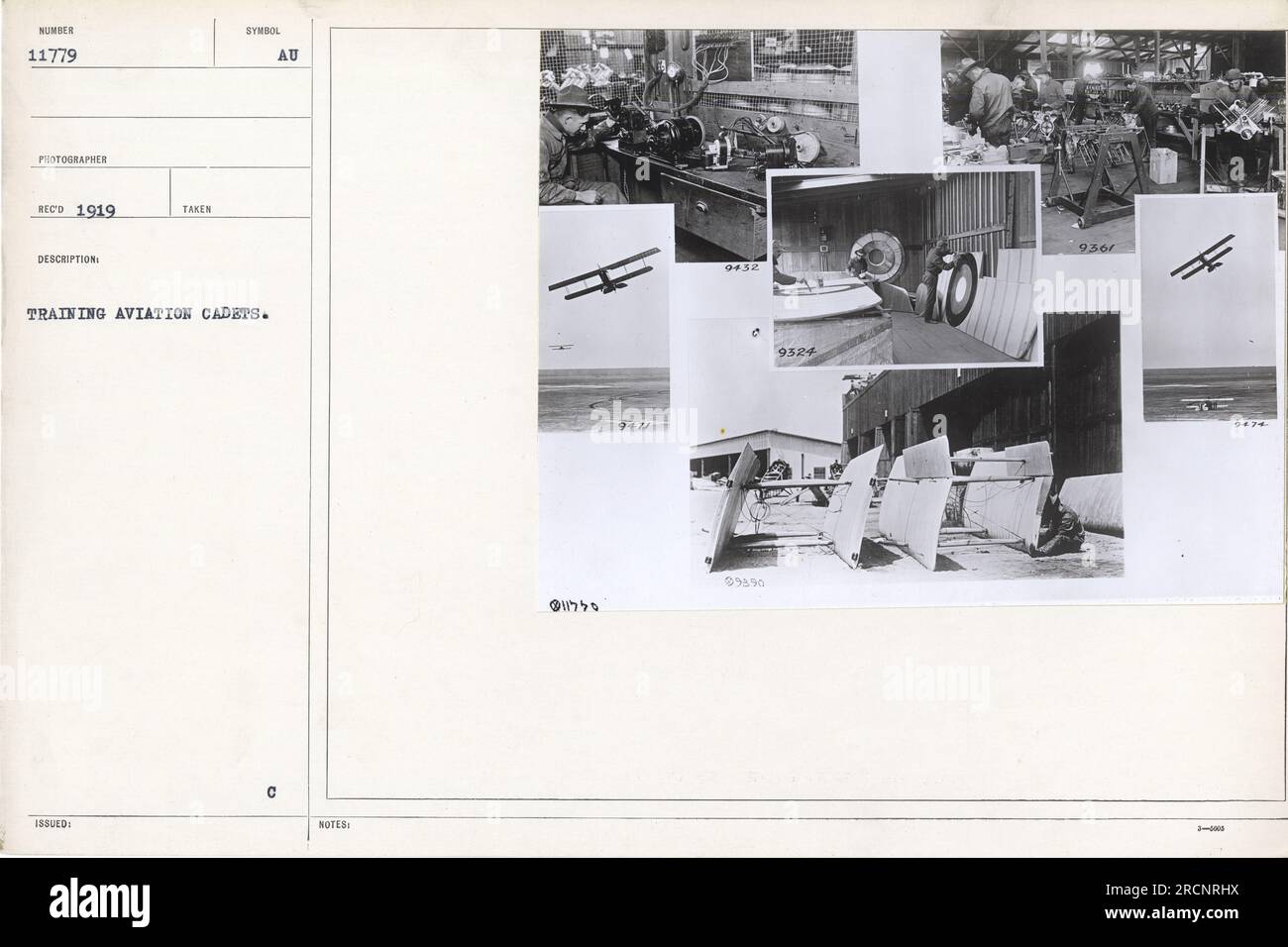 American aviation cadets in training, circa 1919. They are seen holding ...