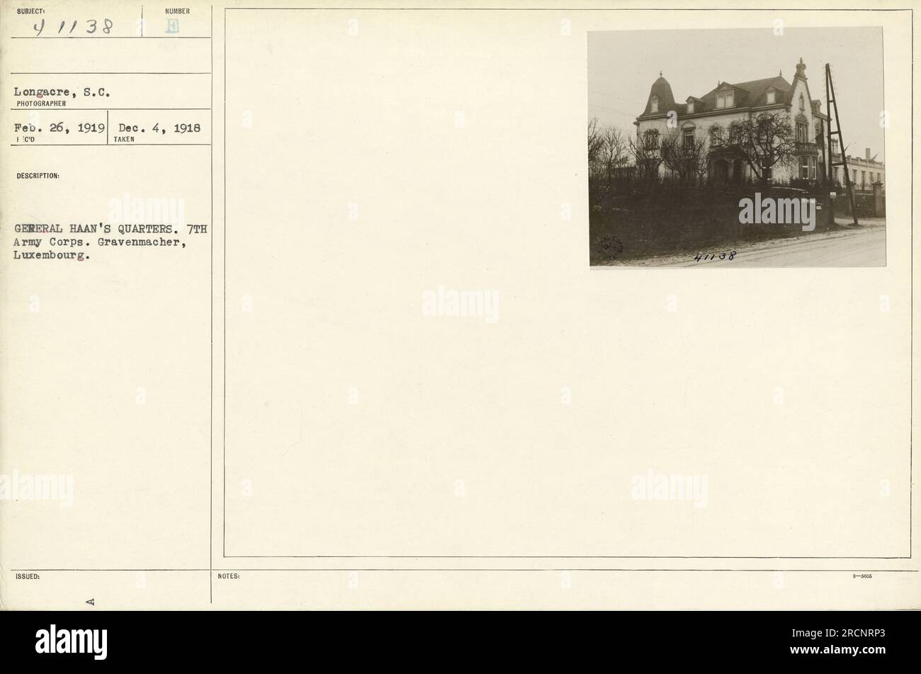 General Haan's quarters in Gravenmacher, Luxembourg, captured on ...