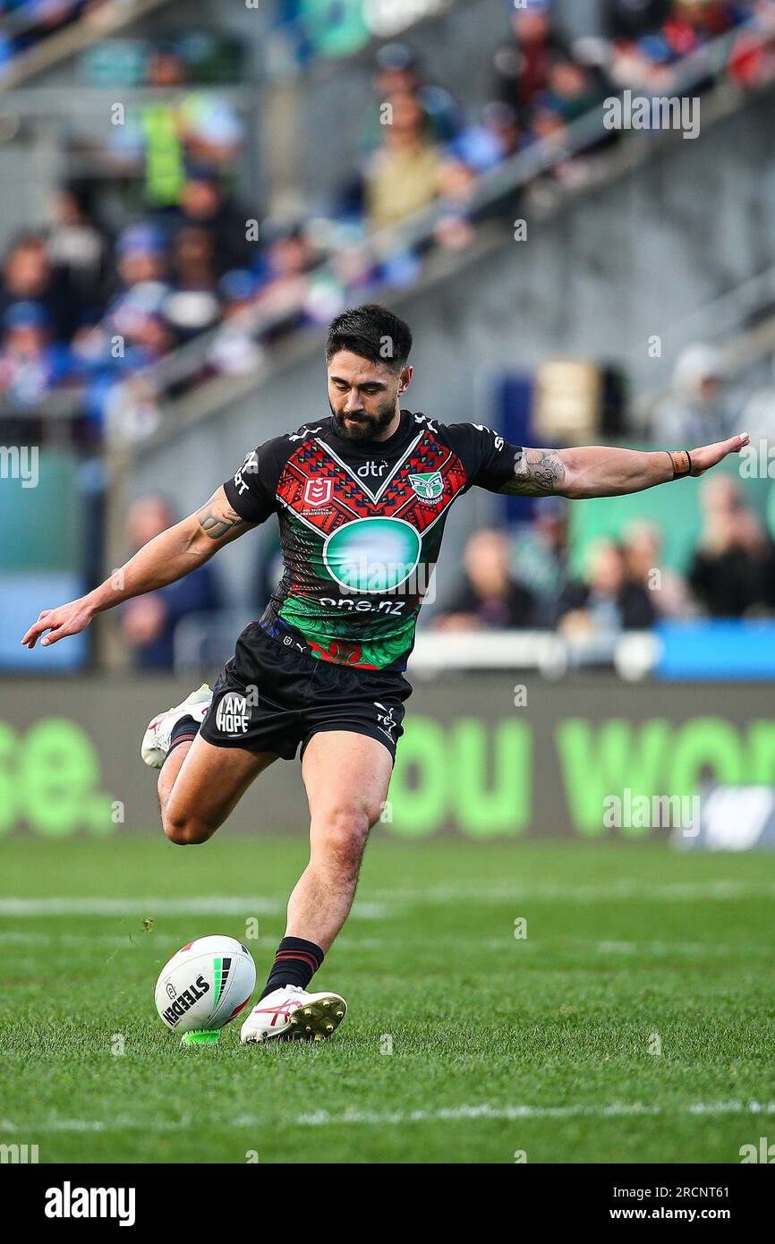 Auckland, New Zealand. 16th July, 2023. Shaun Johnson of the Warriors ...