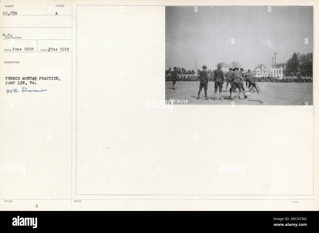 Soldiers at Camp Lee, Virginia practicing trench mortar techniques in ...