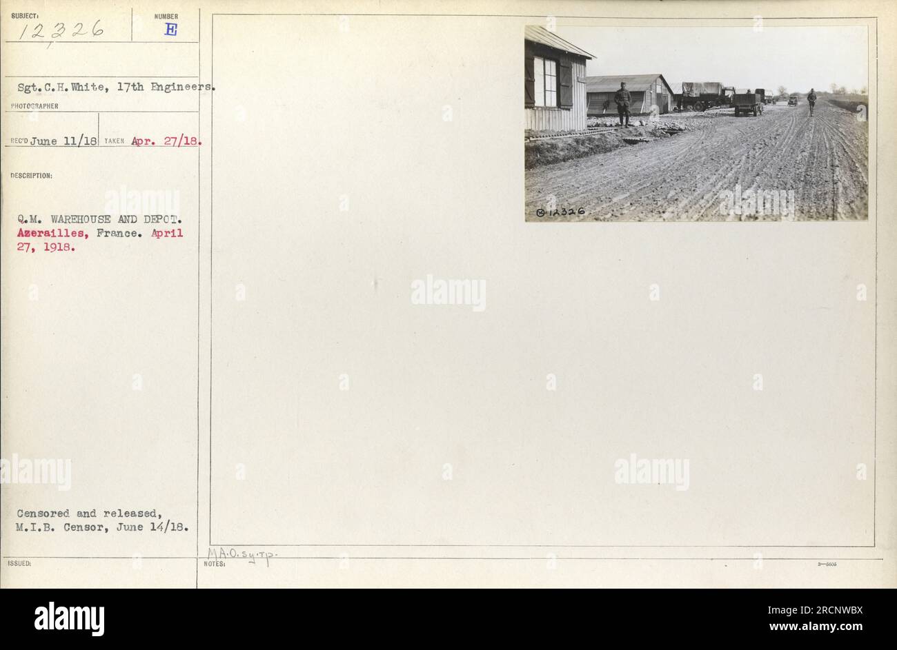 Sgt. C.H. White of the 17th Engineers is seen at the Q.M. Warehouse and ...