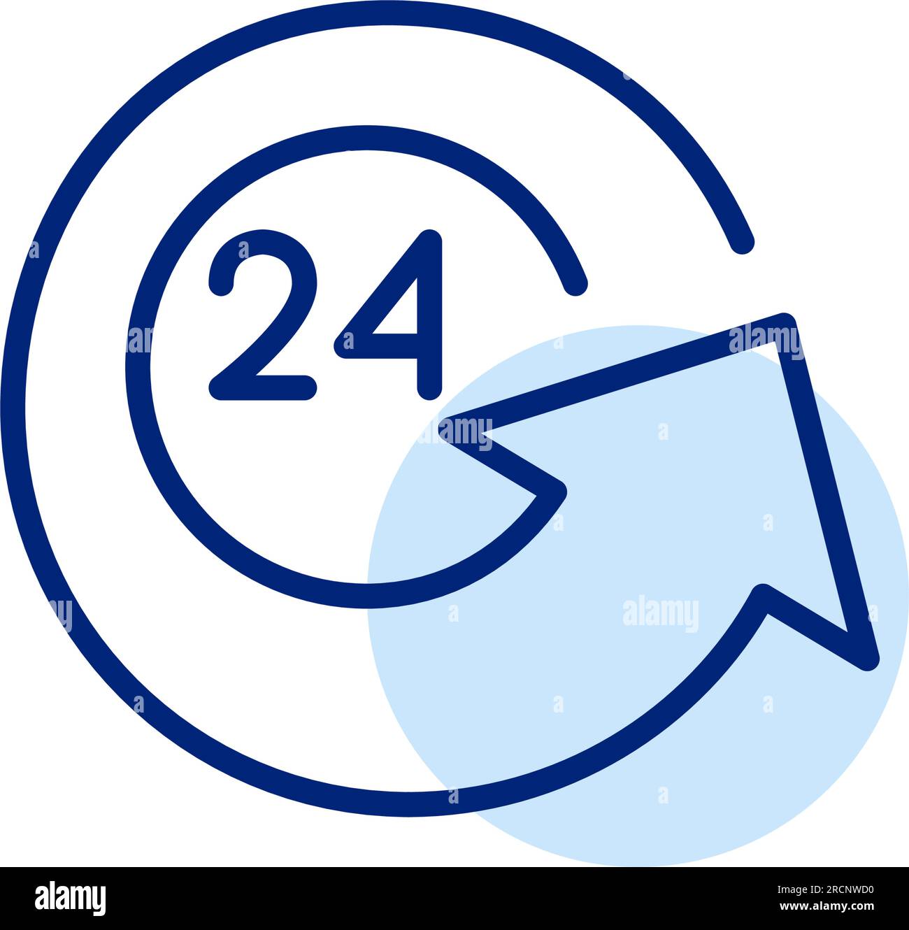 24 hour service icon. Round arrow. Pixel perfect icon Stock Vector Image & Art - Alamy