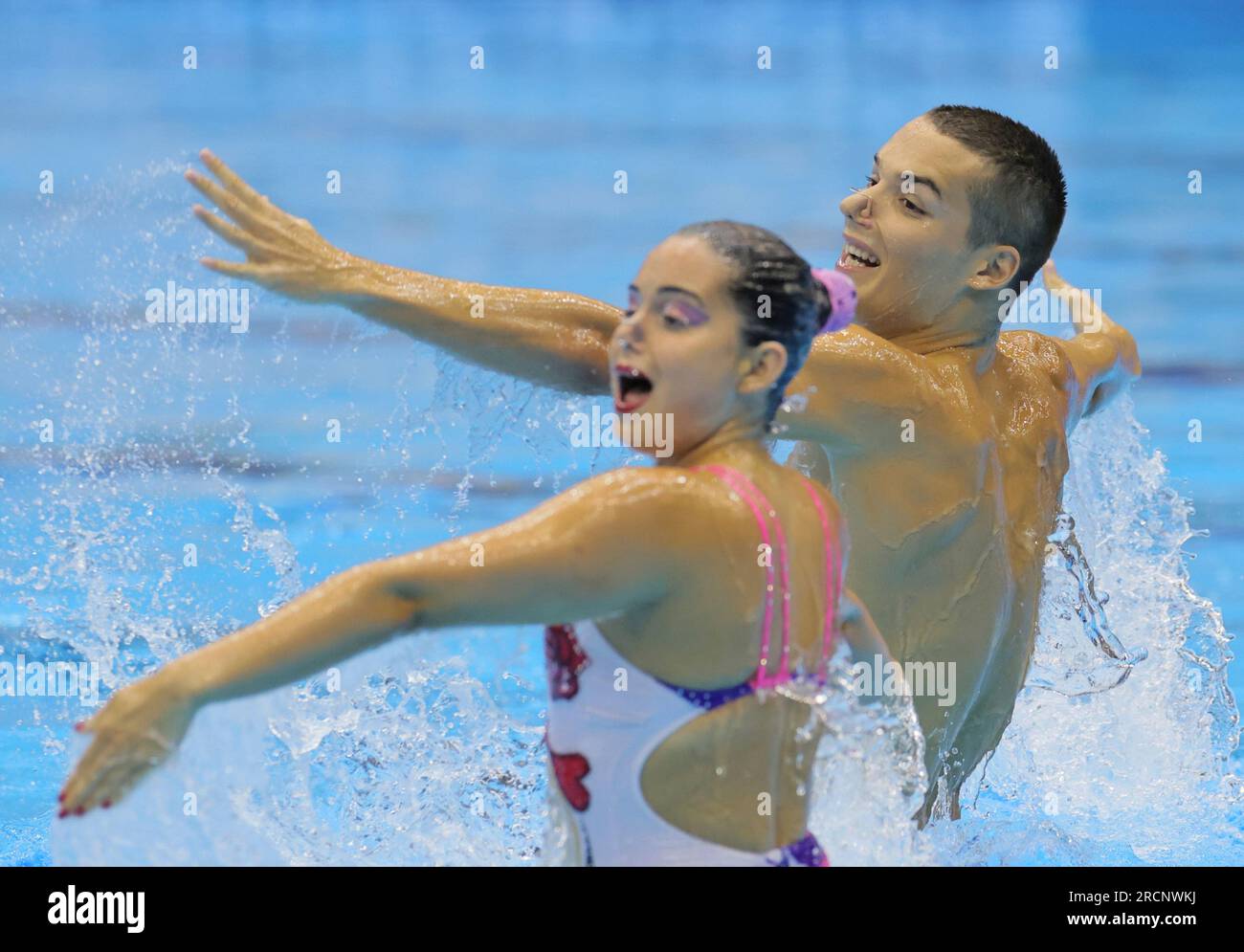 Jelena KONTIC and Ivan MARTINOVIC of Servia perform during Mixed Duet ...