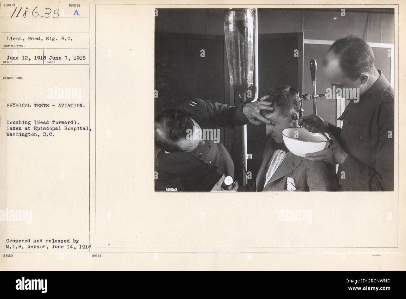 Lieutenant Reed of the Signal Reserve Corps undergoes a physical test ...