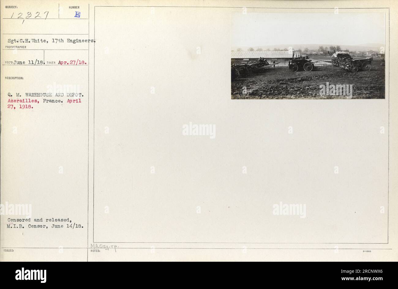 Sergeant C.H. White of the 17th Engineers is shown in this photograph ...
