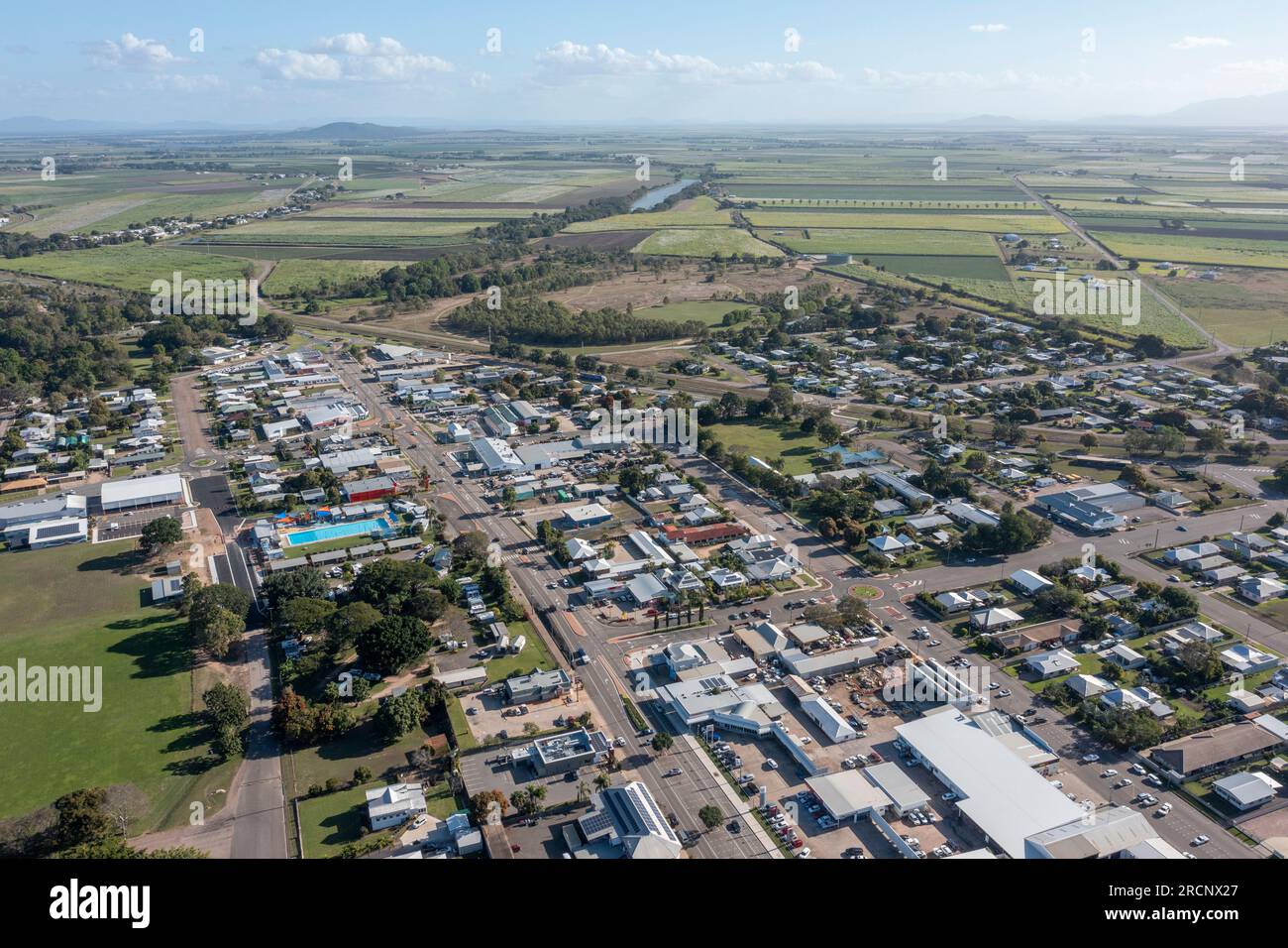 aerial view of the north queensland town of Ayr Stock Photo - Alamy