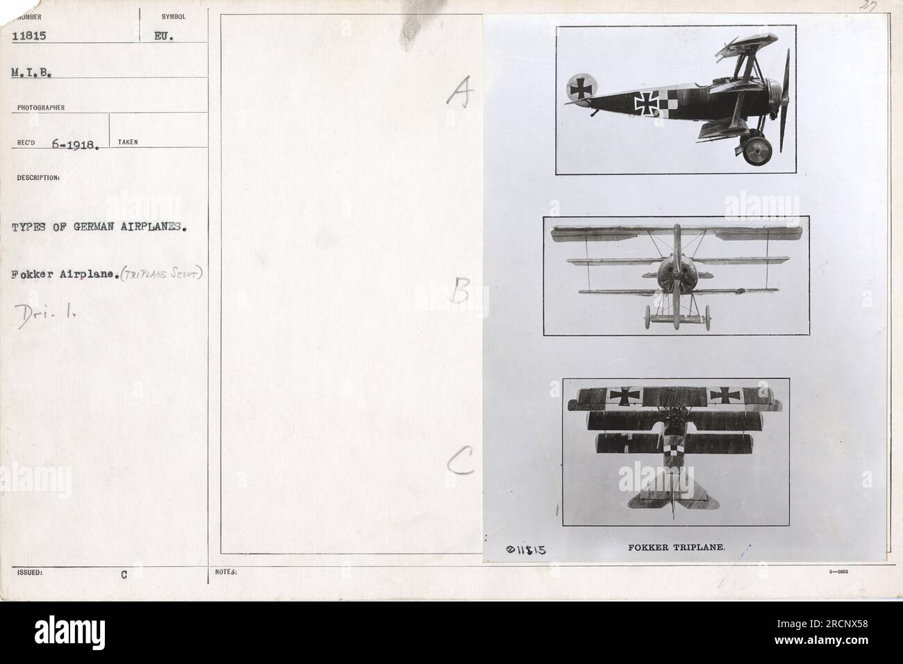 Triplane specifications hi-res stock photography and images - Alamy