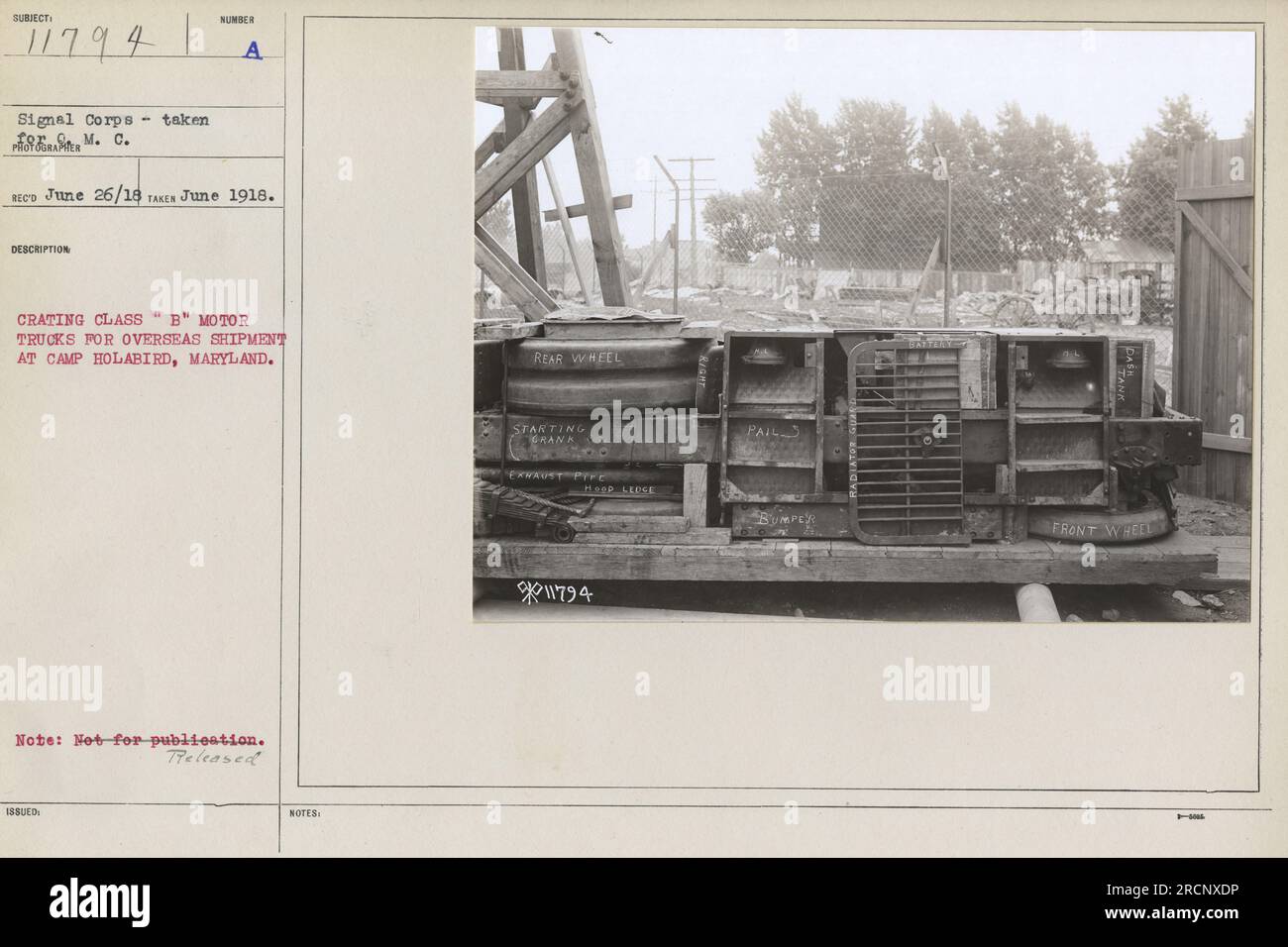 Image showing soldiers at Camp Holabird, Maryland, in June 1918 ...