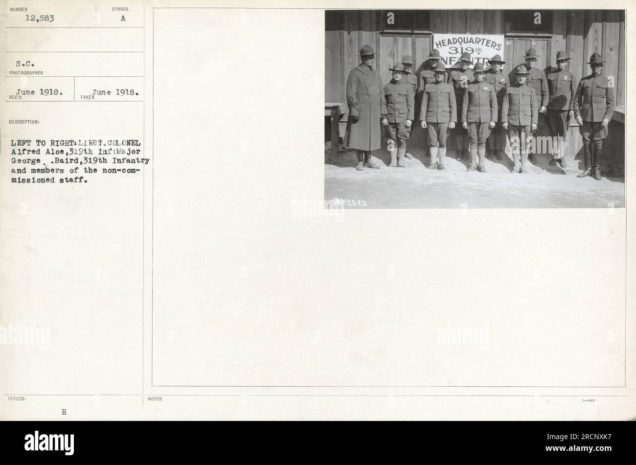 Lieutenant Colonel Alfred Aloe, Major George Baird, and members of the ...