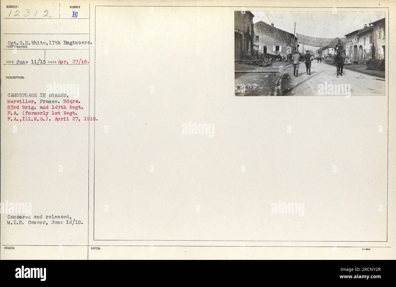 Sgt. C.H. White of the 17th Engineers is captured in this photograph ...