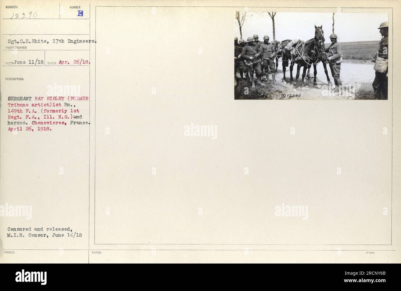 Sgt. C.H. White of the 17th Engineers pictured with E Sergeant Ray ...