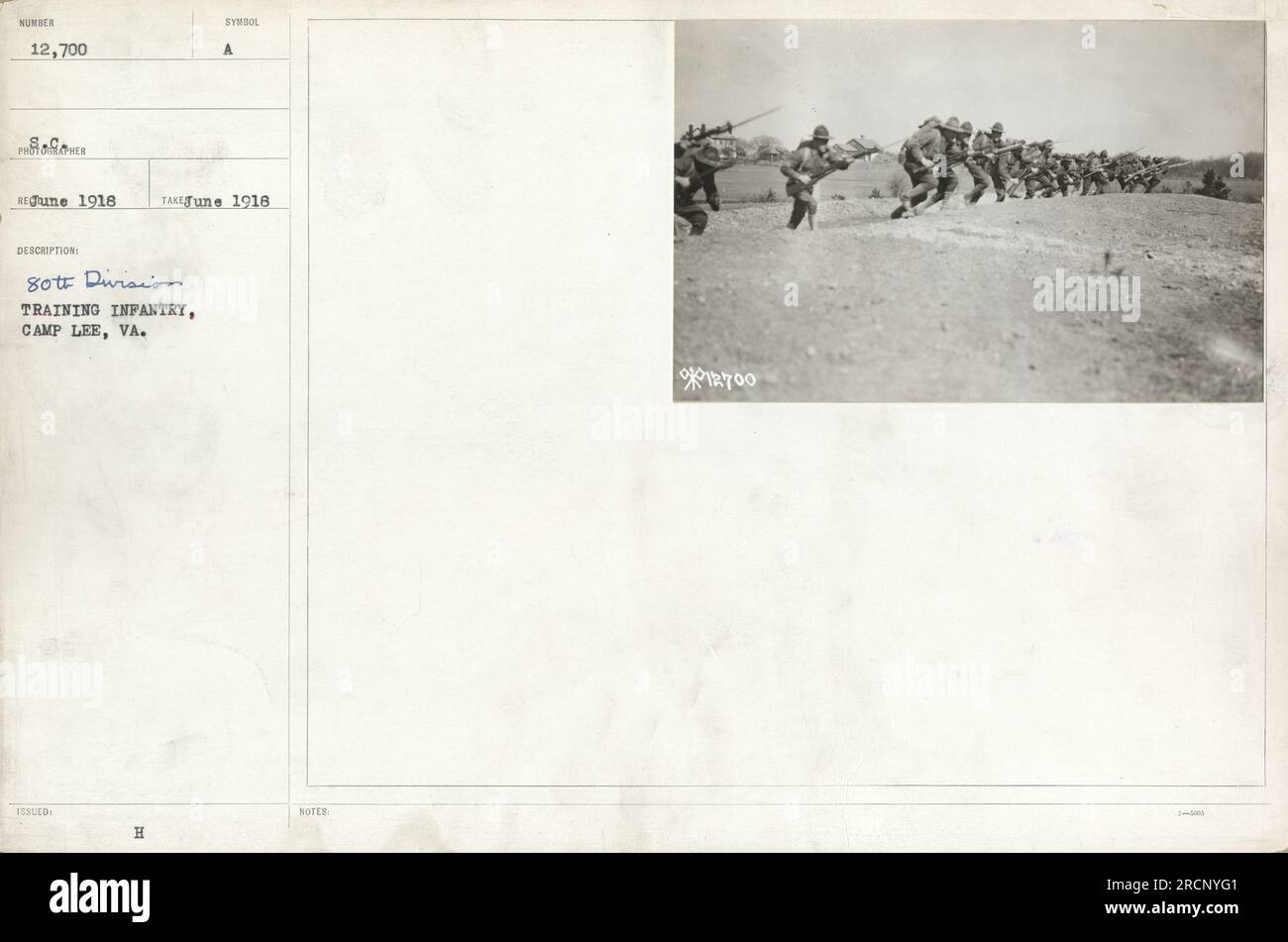 Soldiers from the 80th Division engage in infantry training at Camp Lee ...