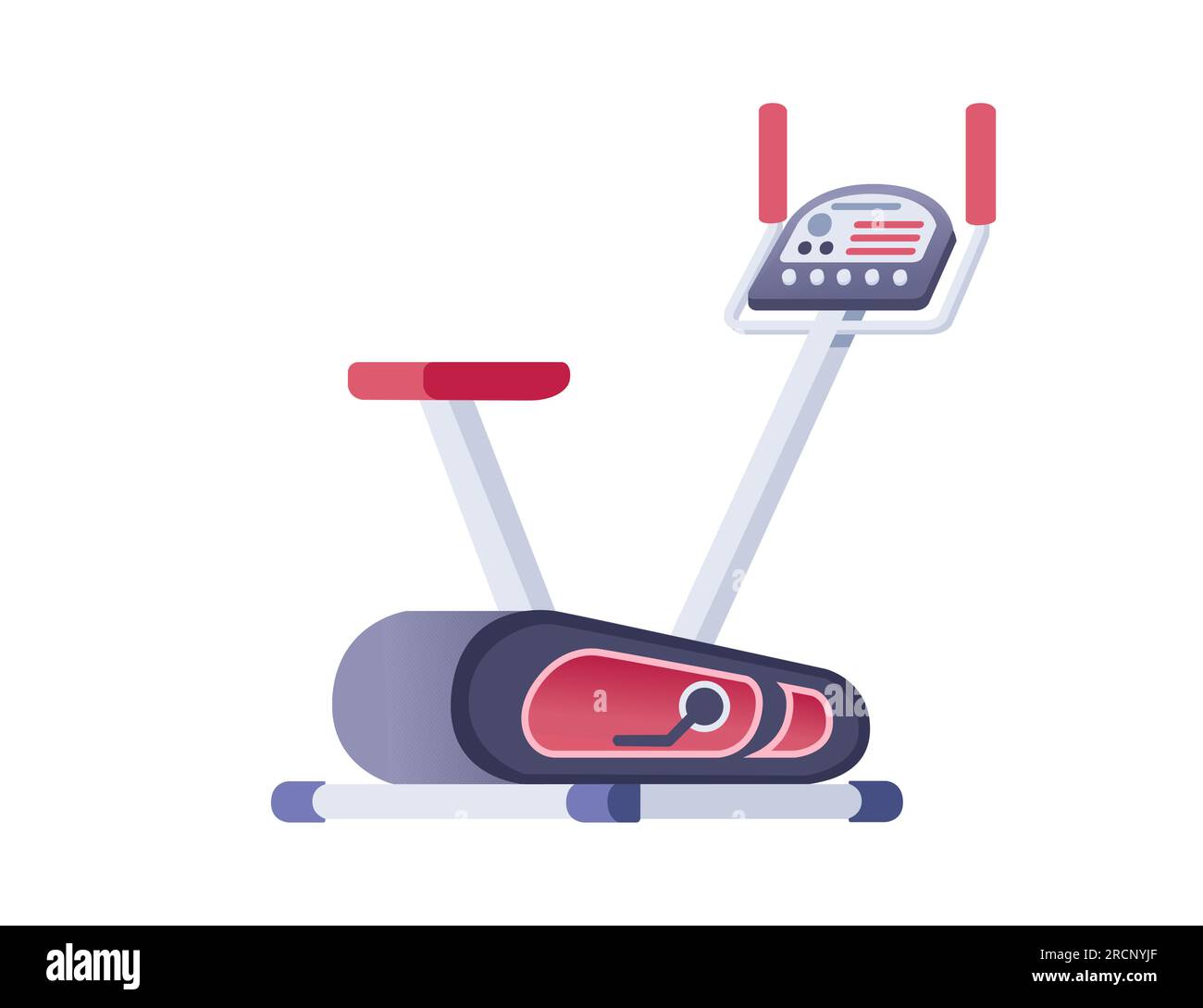 Exercise bike with control panel and display training equipment vector ...