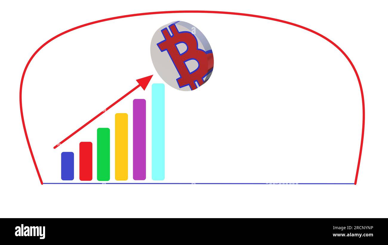 Cryptocurrency Coins Three Dimensional Render Virtual Currency Stock