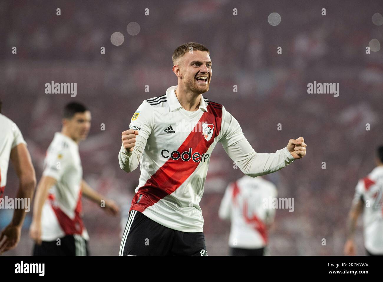 Lucas Beltran of River Plate celebrates after scoring the team's first ...
