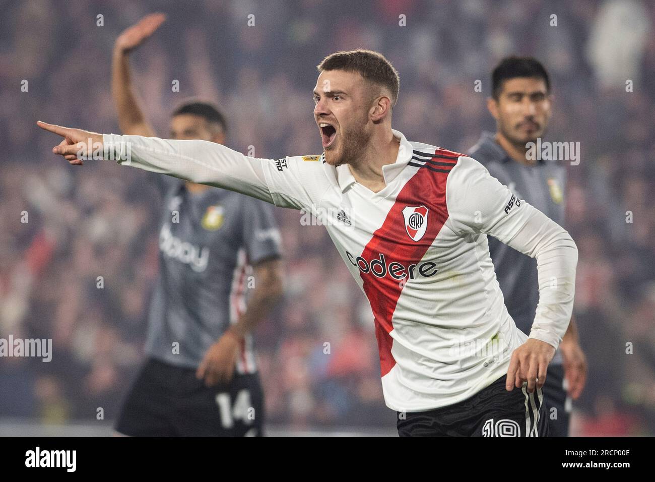 Lucas Beltran of River Plate celebrates after scoring the team's first ...
