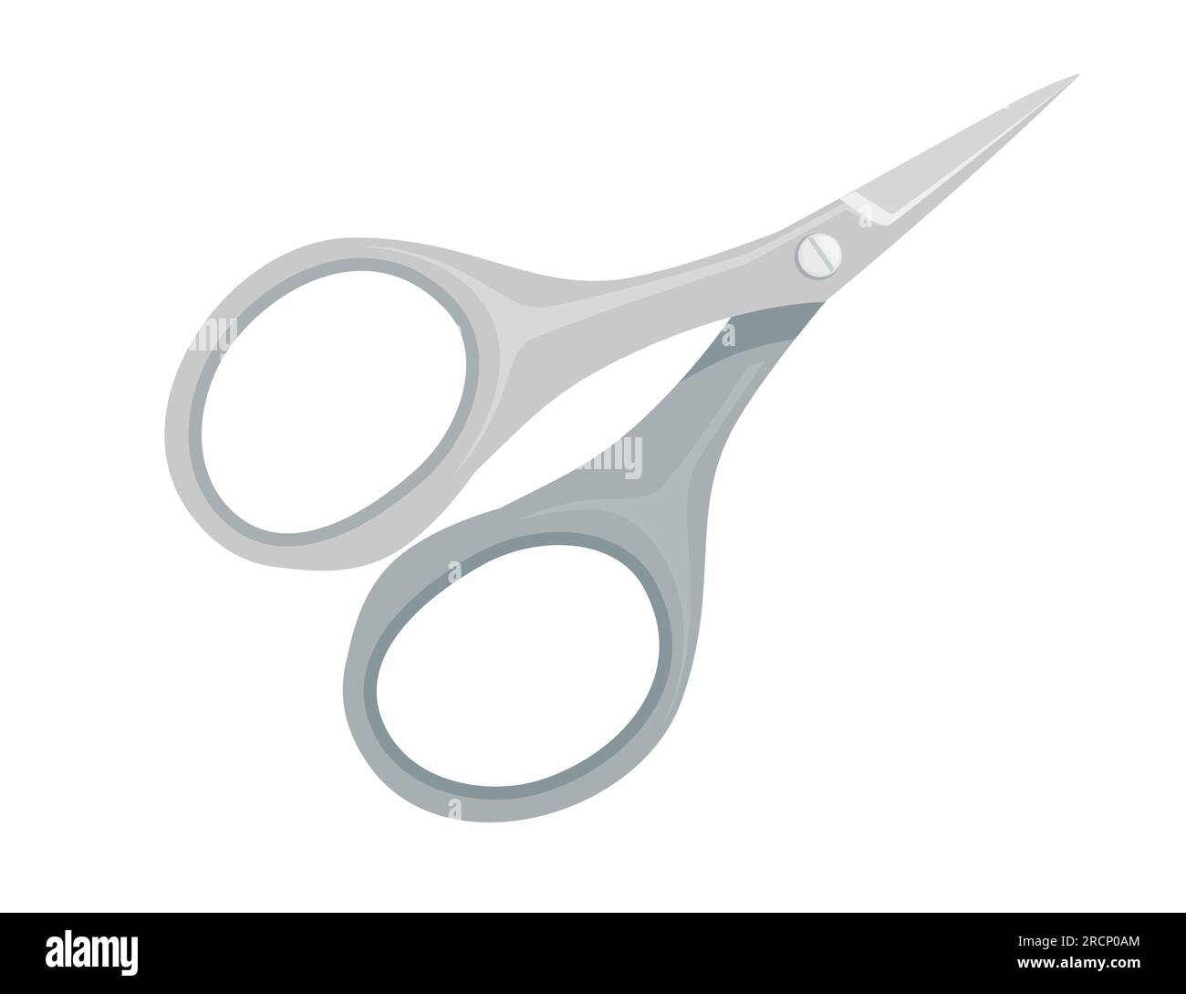 Stainless steel scissors with grey plastic handle vector illustration ...