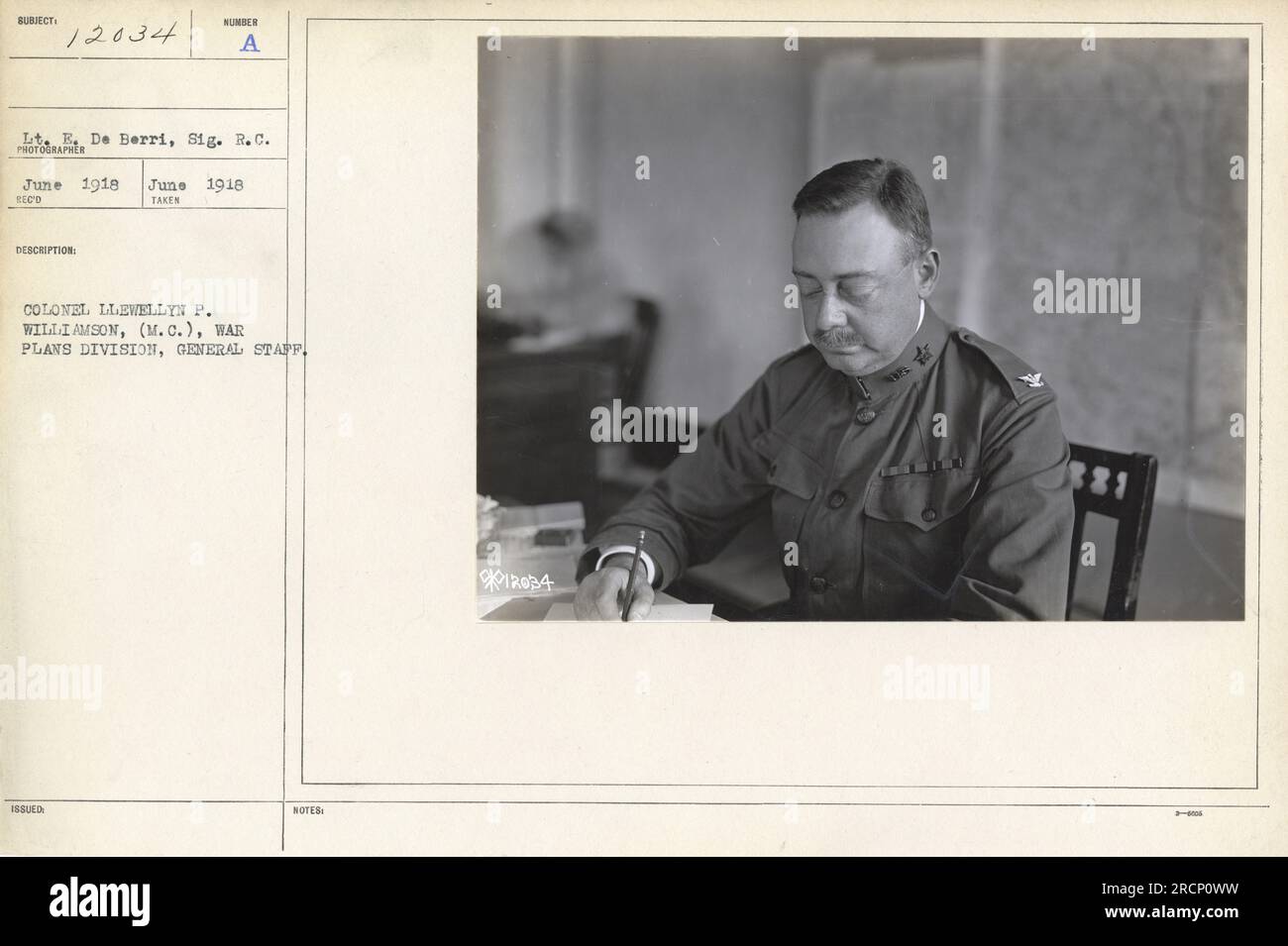 Lieutenant E. De Berri, a Radio Corps Signaller, is pictured here ...
