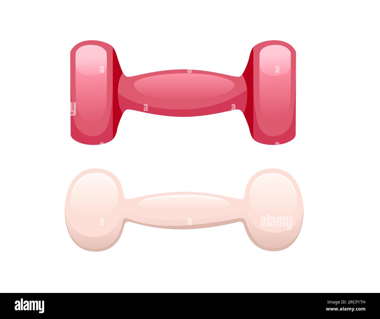 Set of two dumbbells red and beige colors vector illustration isolated on white background Stock ...