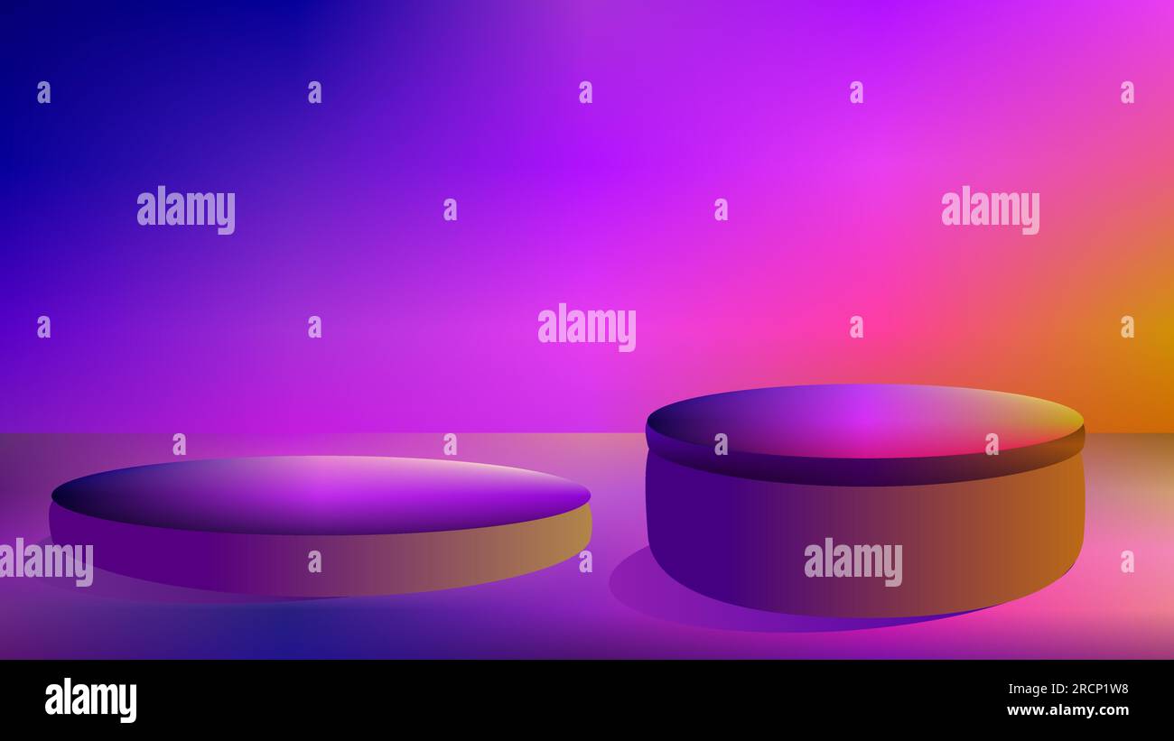 Beautiful twilight sky gradient 3D podium models Stock Vector Image ...