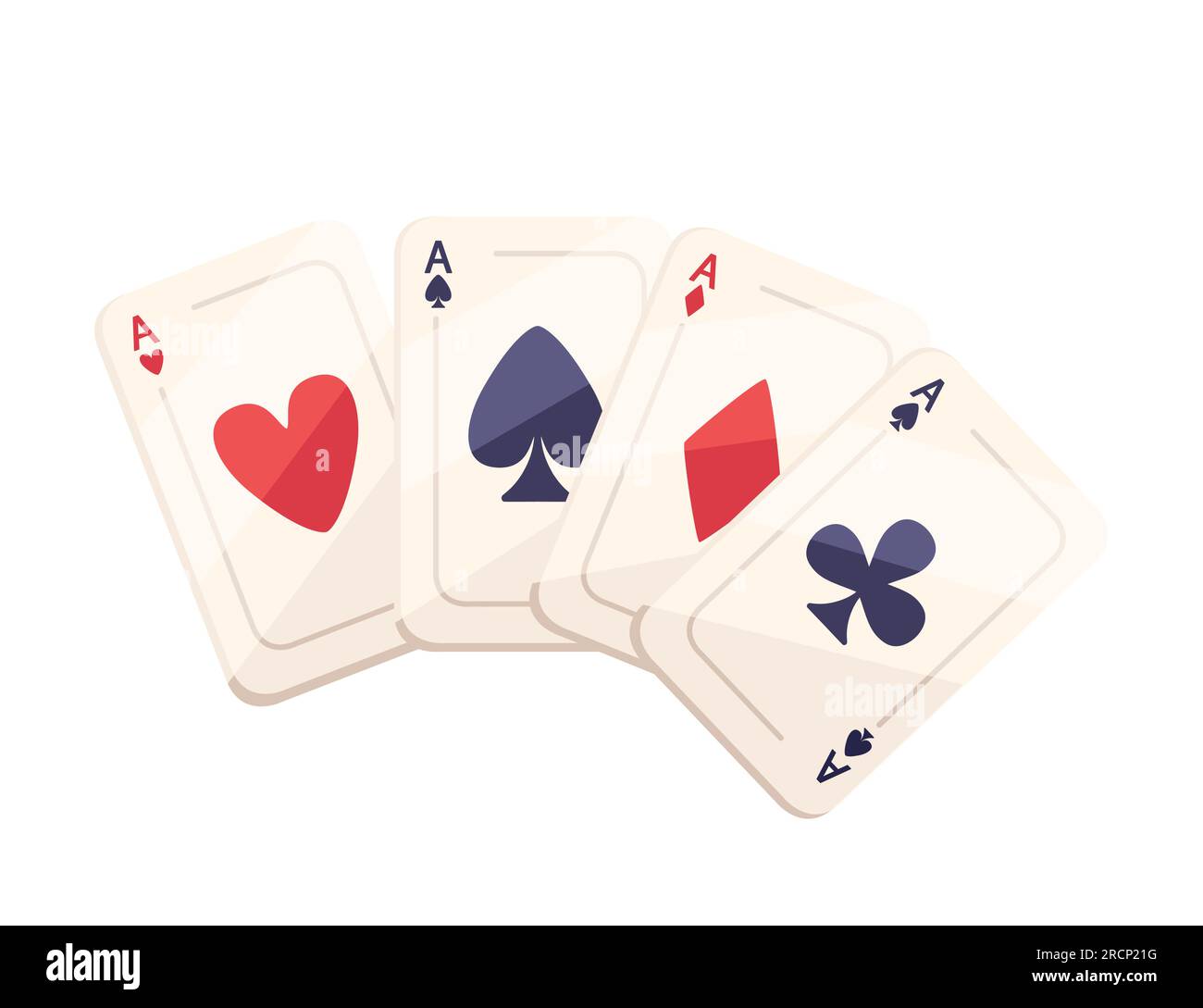 Four playing cards aces formation vector illustration isolated on white ...