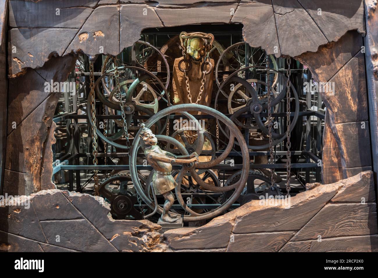 Millennium clock tower wheels and chains in National Museum of Scotland ...