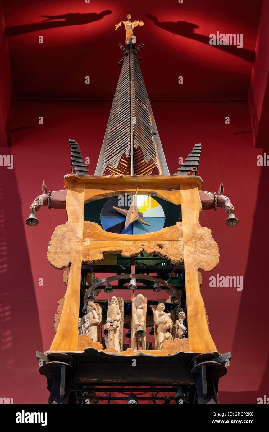 Belfry of Millennium clock tower in National Museum of Scotland in ...