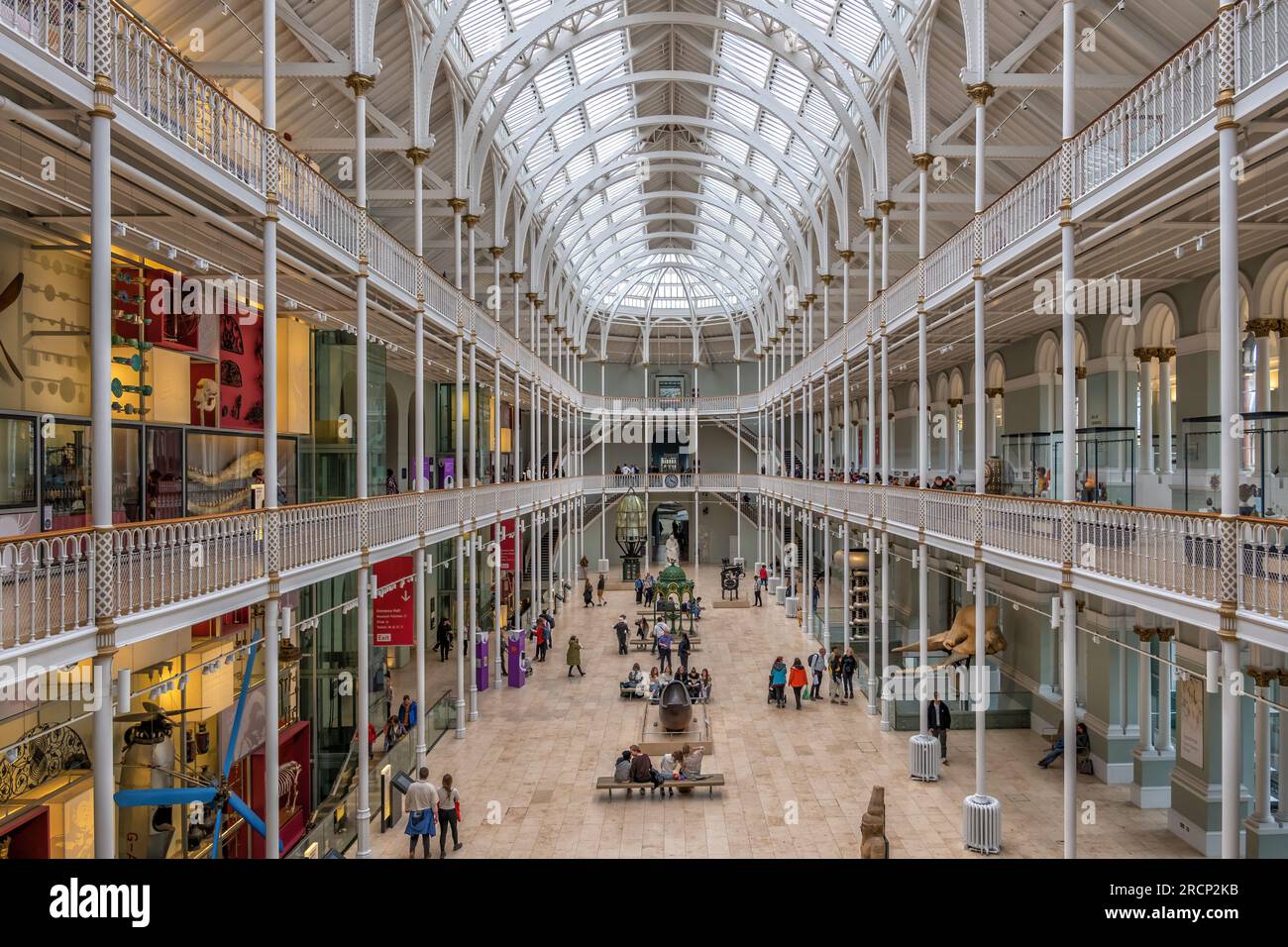 Grand Gallery in National Museum of Scotland interior in Edinburgh, UK ...