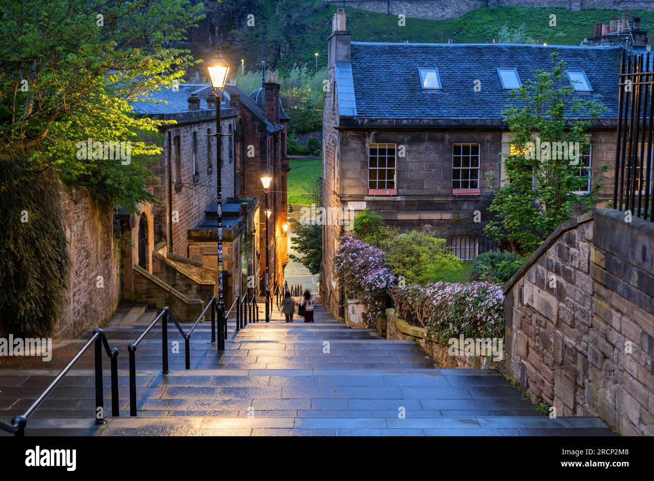 Edinburgh in the evening at the Vennel Steps and Browns Place, Scotland ...