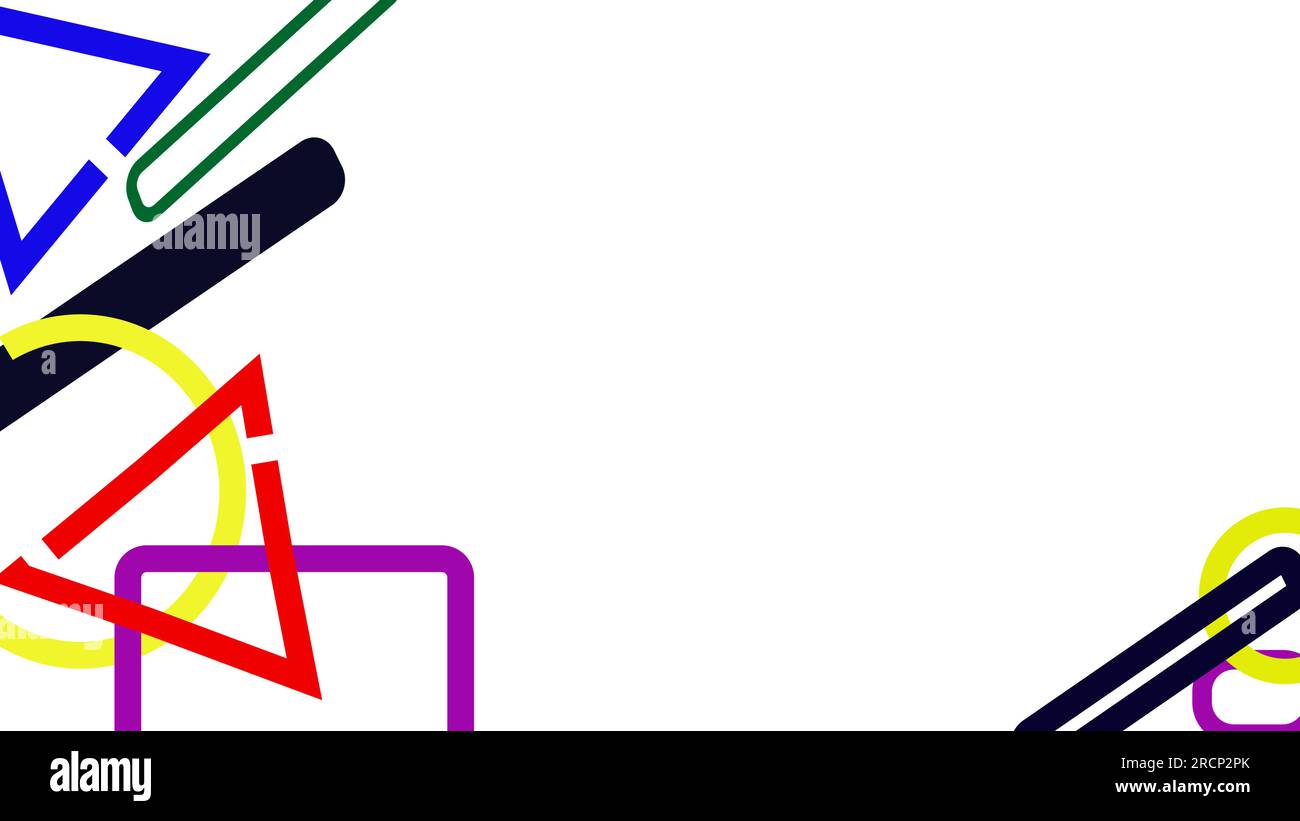 Colorful Geometric and Simplistic Design on White Copy Space Background ...