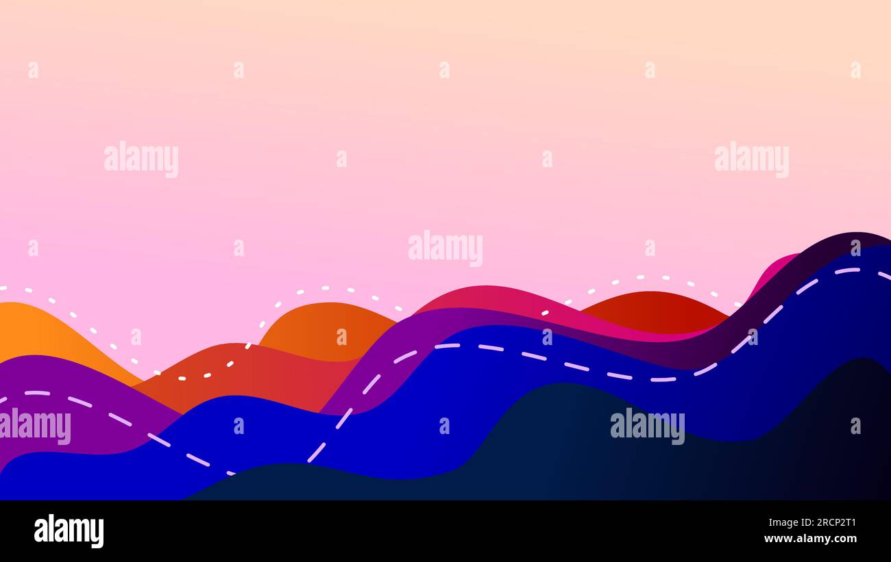 Colorful gradient sea wave side frames abstract background Stock Vector ...